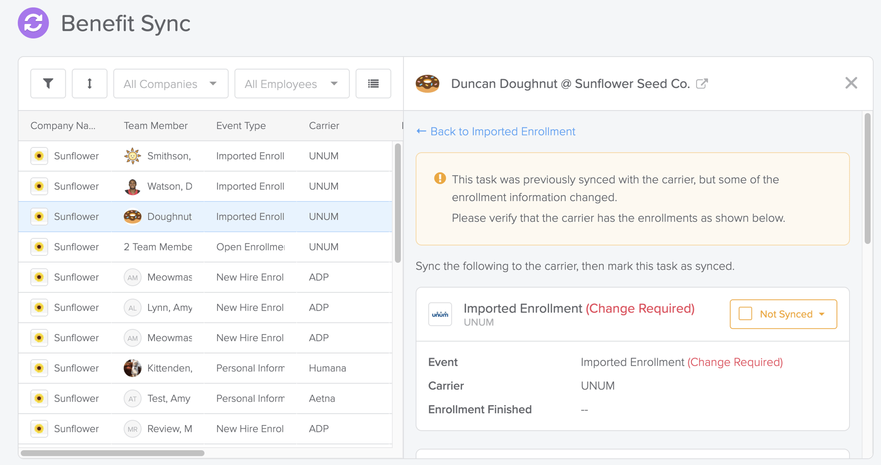 What is the Benefit Sync Dashboard?